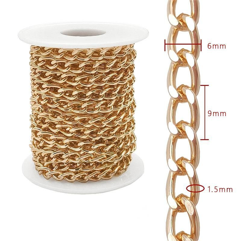 Jual 1 Roll / 5m Rantai Alumunium Rantai Kalung Meteran DIY Rantai ...