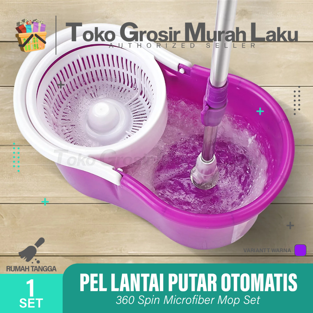 Jual Alat Pel Lantai Super Spin MOP Putar Otomatis Pembersih Lantai MOP ...