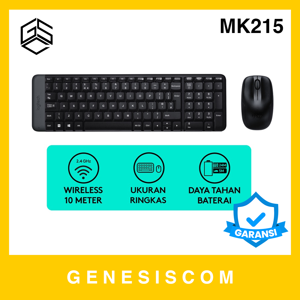 Jual Keyboard Mouse Wireless LOGITECH MK215 Combo Bundle Nano USB ...