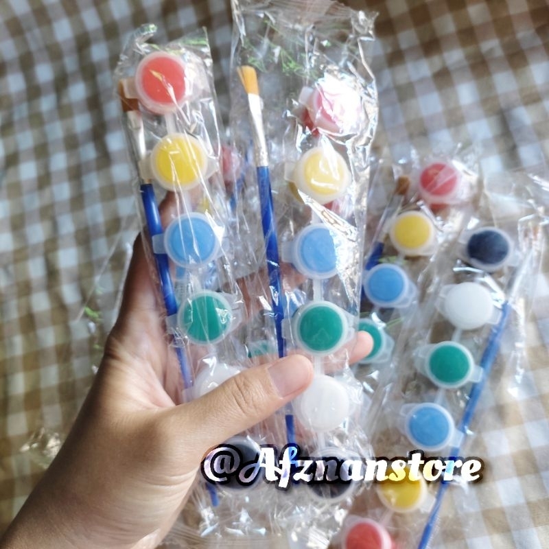 Jual Set Alat Lukis 6 Warna Primer + Kuas - Cat Akrilik - Cat Mewarnai ...