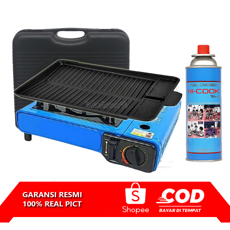 Jual Paket Barbeque/BBQ Set Kompor Portable + Tas + BBQ Grill plate + 1 ...
