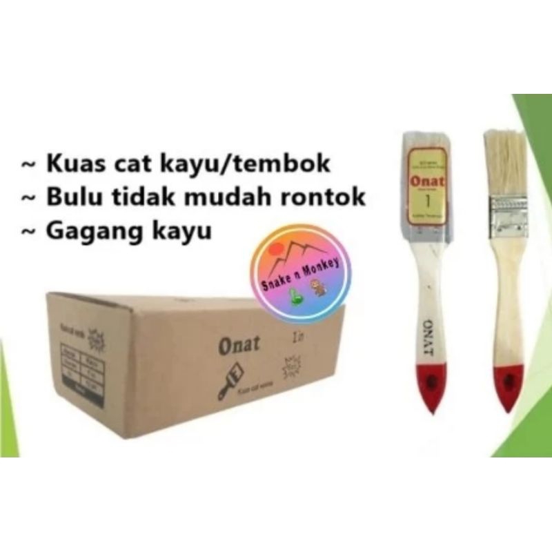 Jual Kuas Cat Tembok 633 - 1" Merk ONAT (Harga Perbiji) | Shopee Indonesia