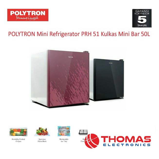 Jual POLYTRON Mini Refrigerator PRH 51 Kulkas Mini Bar 50L Garansi ...