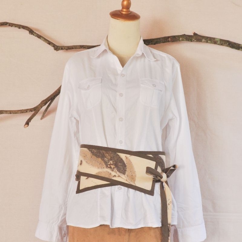 Jual Obi belt sabuk batik wanita ecoprint pewarna alam motif daun ...