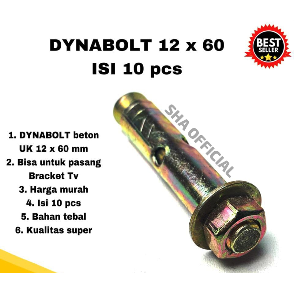 Jual Dinabol Dynabolt Dinabolt Baut Tanam Tembok 12x60 HARGA PER 5 PCS ...
