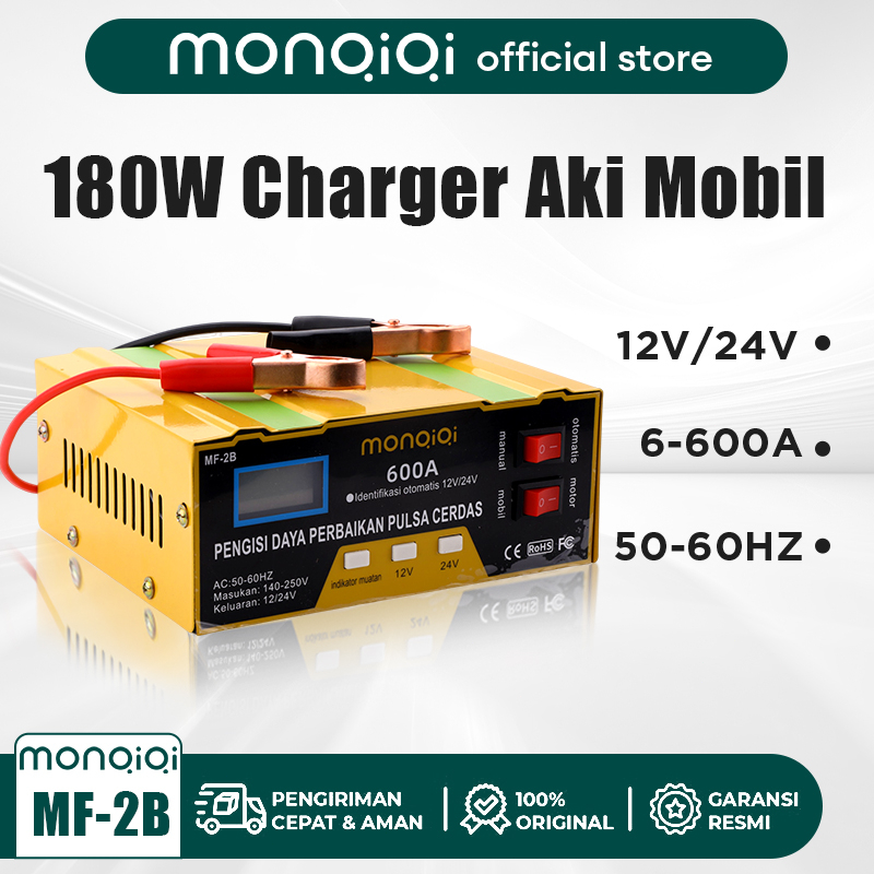 Jual Monqiqi 12v 24v Charger Aki Automatic 6-600AH 180W / Lead Acid Smart Battery Charger ...