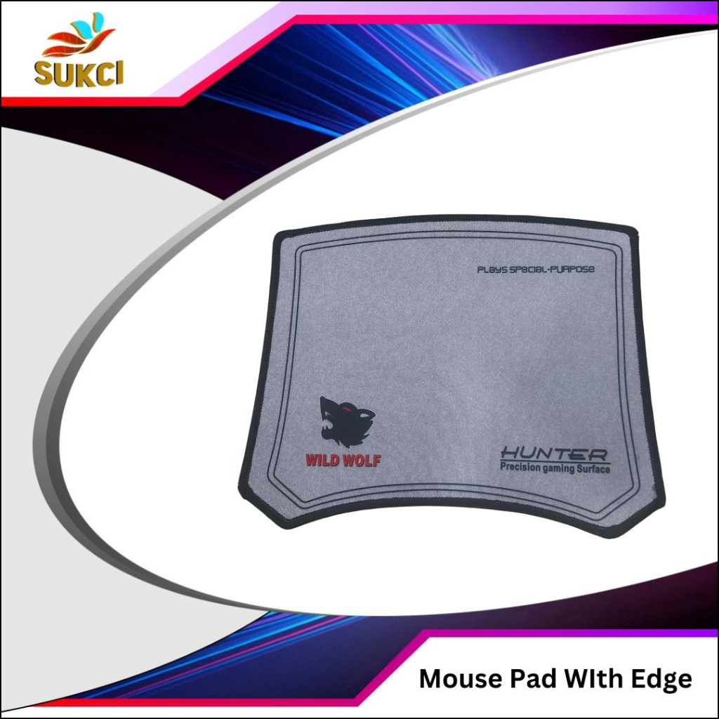 Jual Mousepad Hitam Hunter X88 Wolf Abu tebal dengan Edge Bordir Hitam Anti Slip | Shopee Indonesia