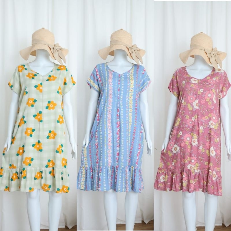 Jual Daster Busui Ruffle Pendek Daster Tunik Daster Viral Daster ...