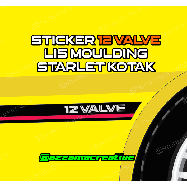 Jual Stiker 12 VALVE List Moulding For Toyota Starlet Kotak | Shopee ...