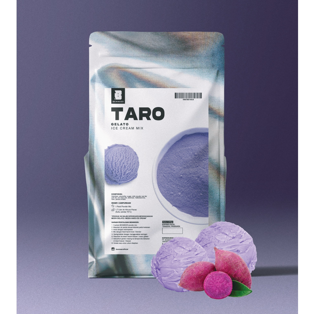 Jual BENMEER Taro Bubuk Powder Gelato dan Hard Ice Cream Italian (Ice ...