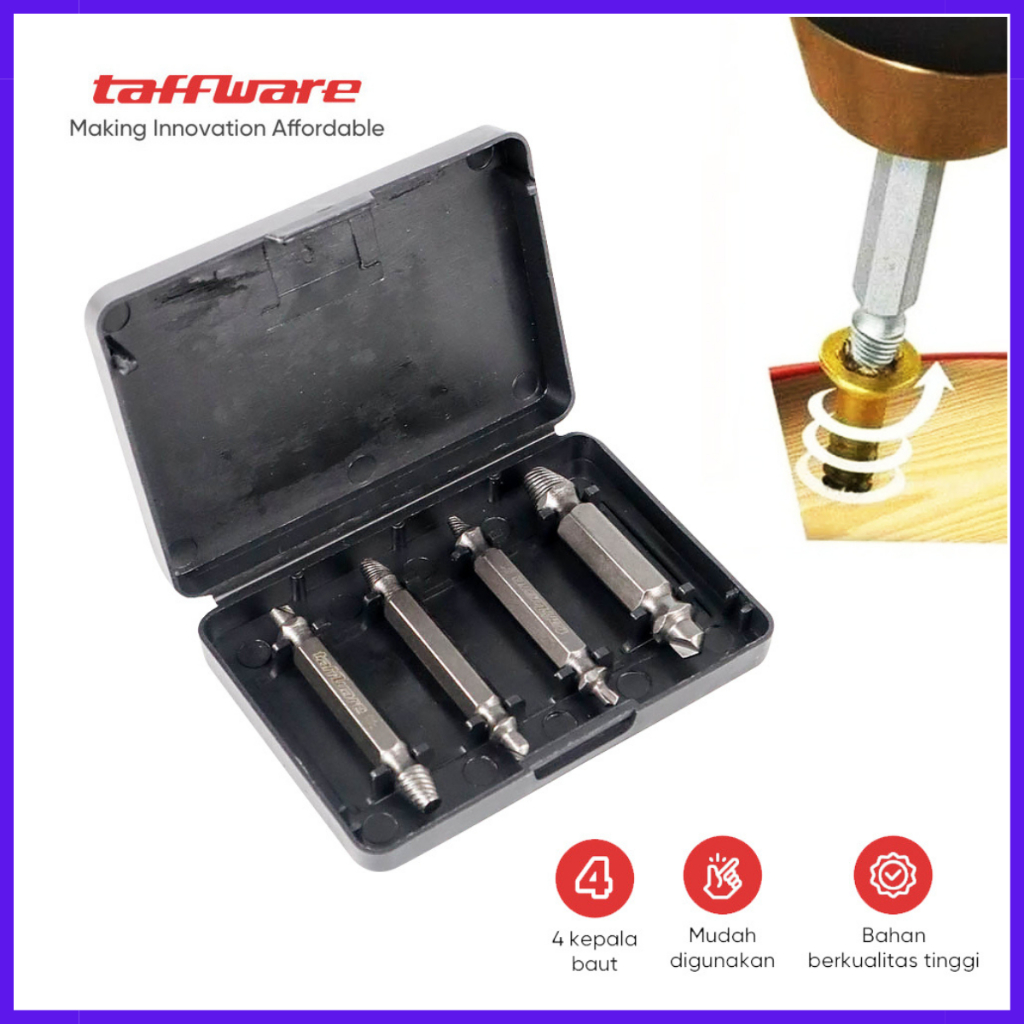 Jual Taffware speed out Screw Extractor Broken Striped Screw Remover ...