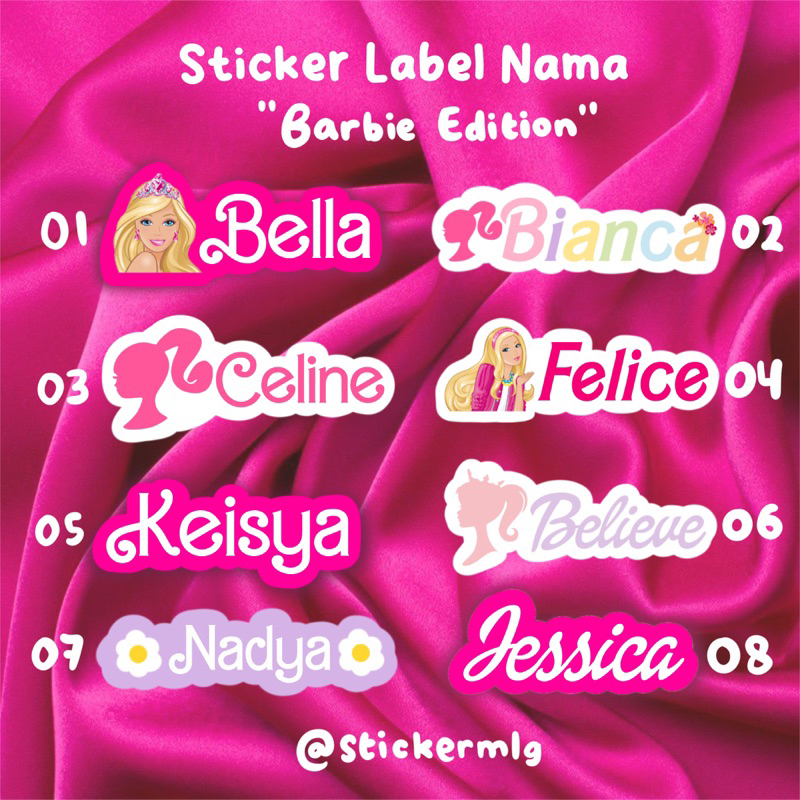 Jual STICKER LABEL NAMA BARBIE Edition custom | Shopee Indonesia