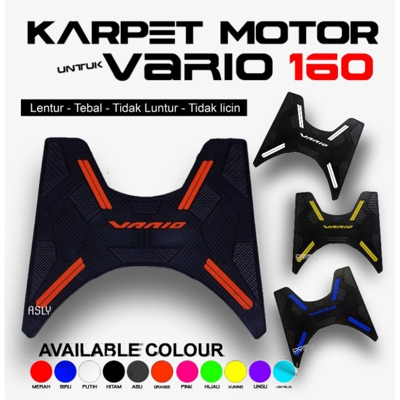 Jual ASLY Karpet Vario 160 New Pijakan Alas Kaki keset motor Bahan Karet Premium | Shopee Indonesia