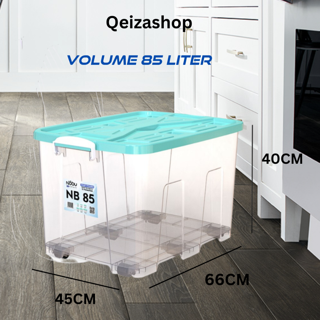 Jual BOX CONTAINER 85 LITER TRANSPARANT + RODA - Kontainer Box Plastik ...