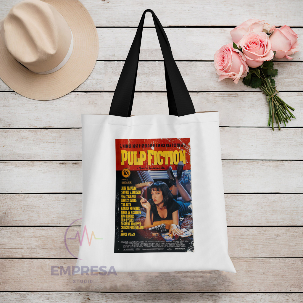 Jual Poster PULP FICTION cover Art Gift Canvas Polyester Tote Bag ...