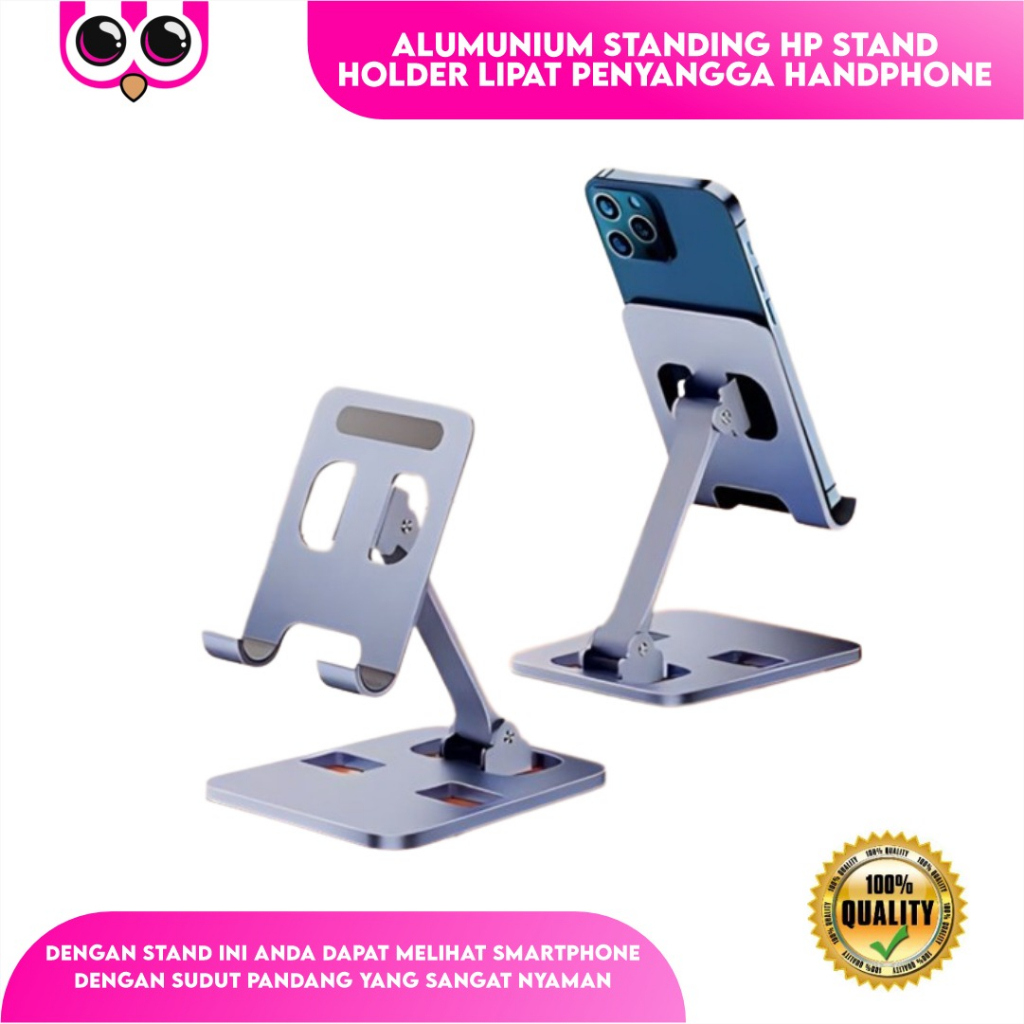 Jual ALUMUNIUM STANDING HP STAND HOLDER LIPAT PENYANGGA HANDPHONE ...