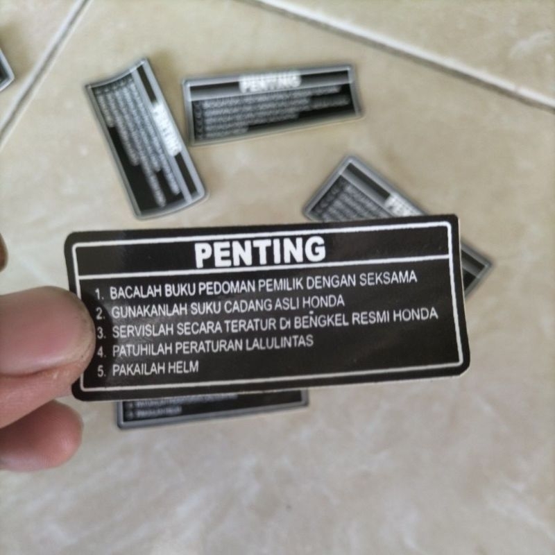 Jual STIKER PENTING | STIKER PENTING TANGKI MOTOR | STIKER BACA PEDOMAN ...