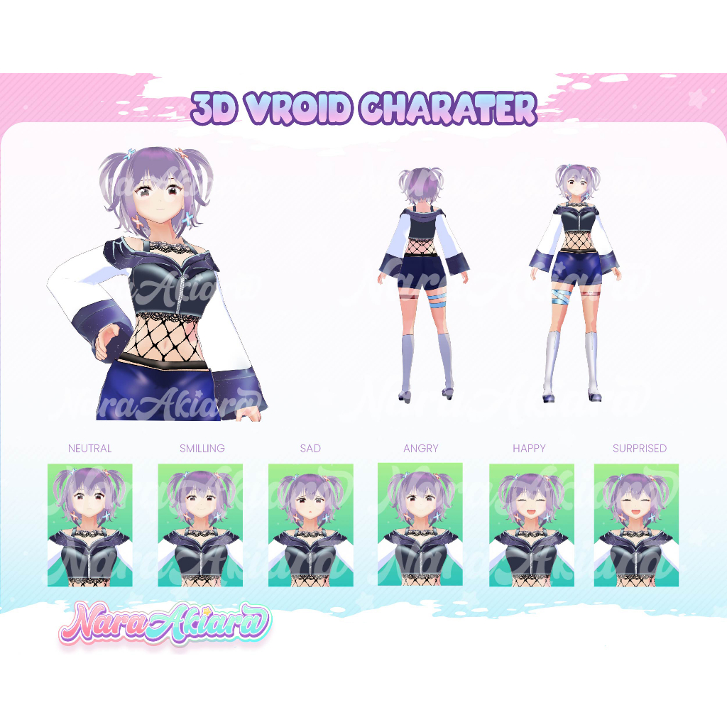 Jual Bertransformasi Menjadi Vtuber dengan Karakter Vroid 3D Profesional, Model 3D siap pakai ...