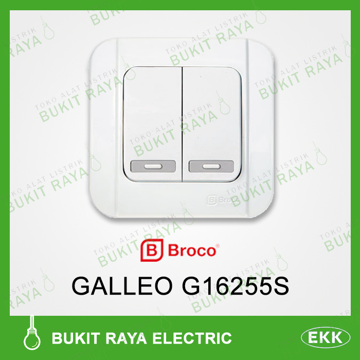Jual Broco Galleo G16255S Saklar Seri Putih G162 Double Switch White ...