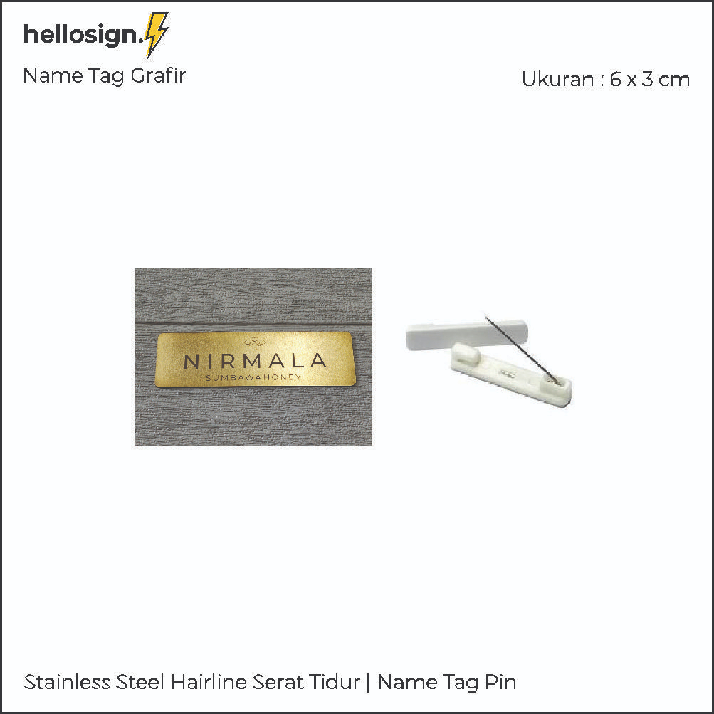 Jual Custom Name Tag Stainless Steel | Name Tag Dada Grafir | Shopee ...