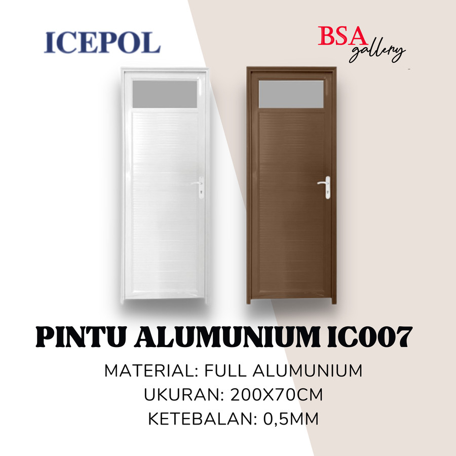 Jual PINTU ALUMUNIUM 200X70 ICEPOL KACA ATAS / PINTU KAMAR MANDI FULL ...