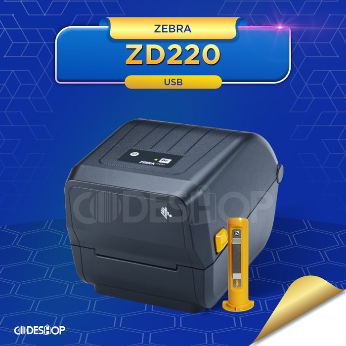 Jual Zebra Printer Barcode ZD-220 Cetak Label Resi USB + Spindle ...