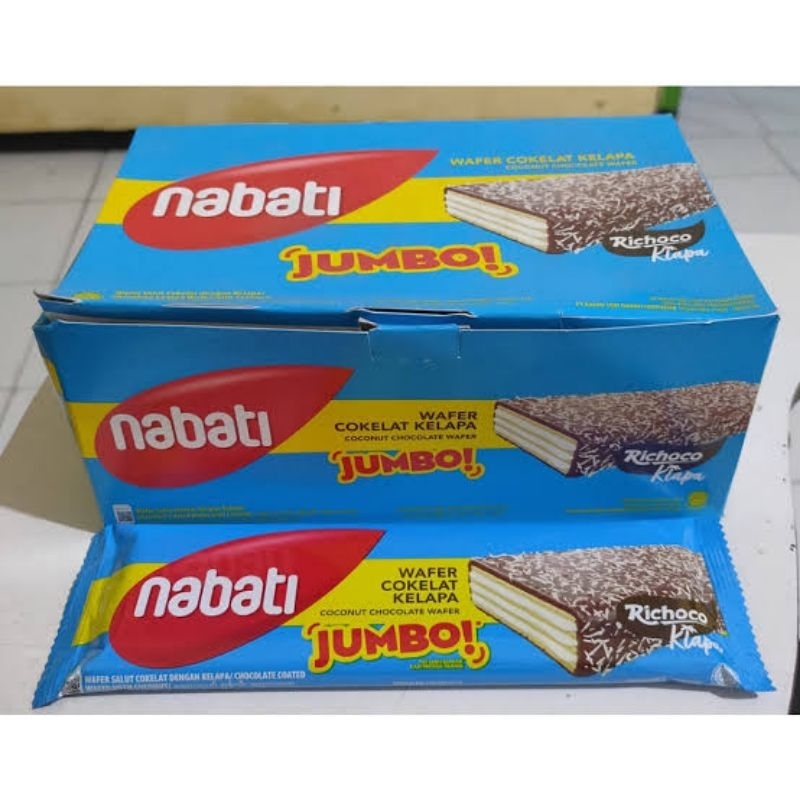 Jual Wafer Nabati Coated Coklat Kelapa Jumbo 2000an 37gr isi 12 ...