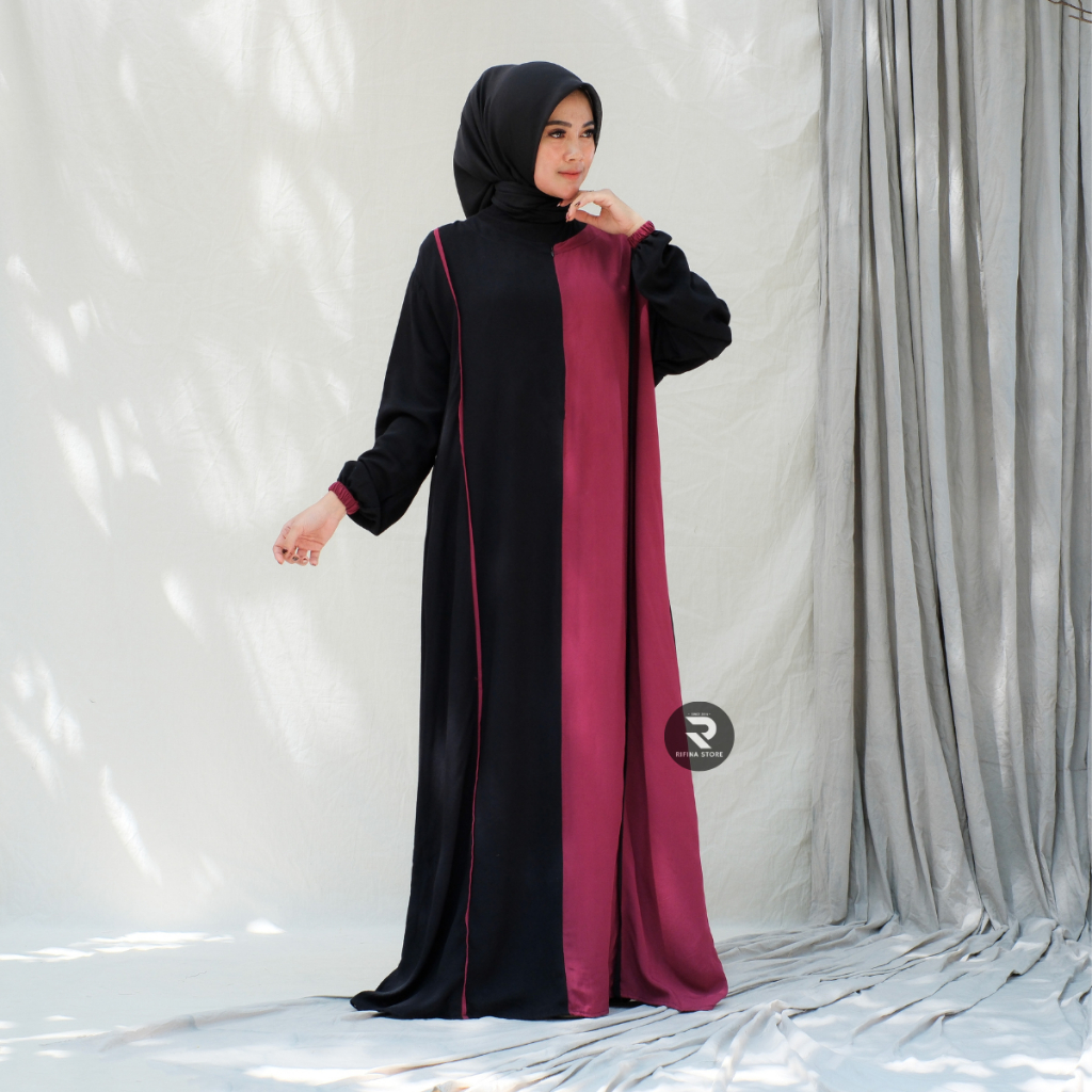 Jual Rifina Dress Madina Rayon premium Simple Elegan | Shopee Indonesia