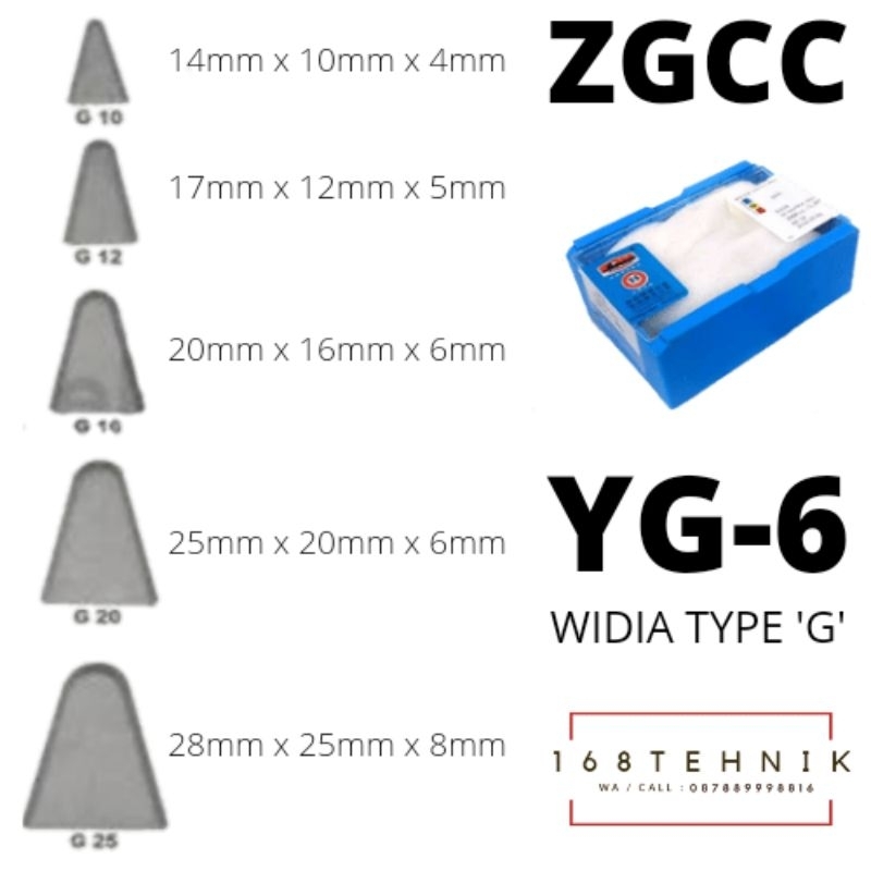 Jual MATA WIDIA G16 ISI 58 PCS CEMENTED CARBIDE TIP YG6 G16 / BETEL WIDIA YG-6 G16 / BETEL WIDIA ...