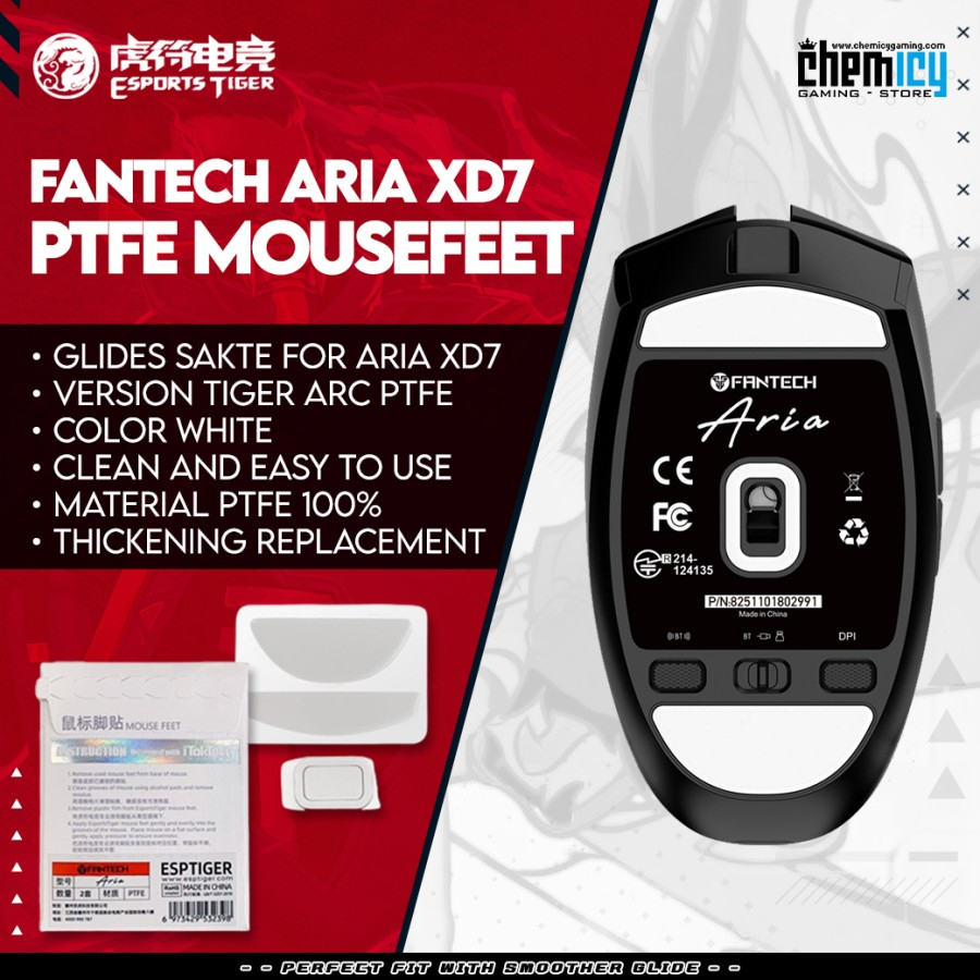 Jual Tiger Arc PTFE Mousefeet for Fantech Aria XD7 Gaming Mouse ...