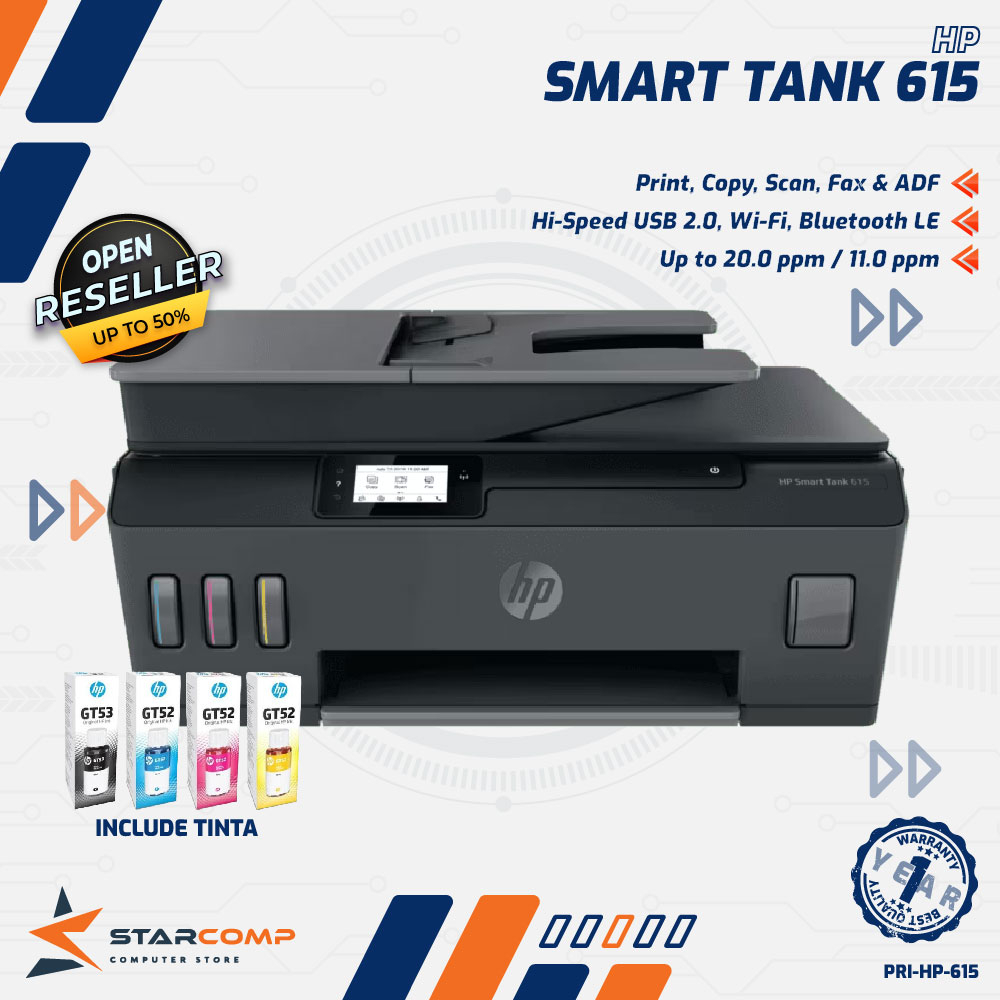 Jual Printer HP Smart Ink Tank 615 WiFi Print Scan Copy Fax ADF ...