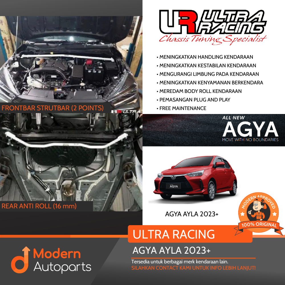 Jual PAKET Stabilizer Ultra Racing AGYA AYLA 2023+ FRONTBAR & REAR ANTI ...