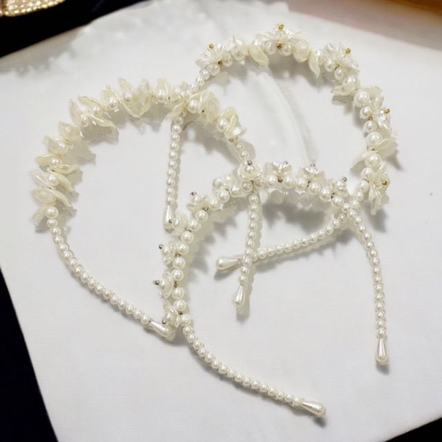 Jual Bando Korea Aesthetic Flowery Pearl Korean Headband Bunga Mutiara ...