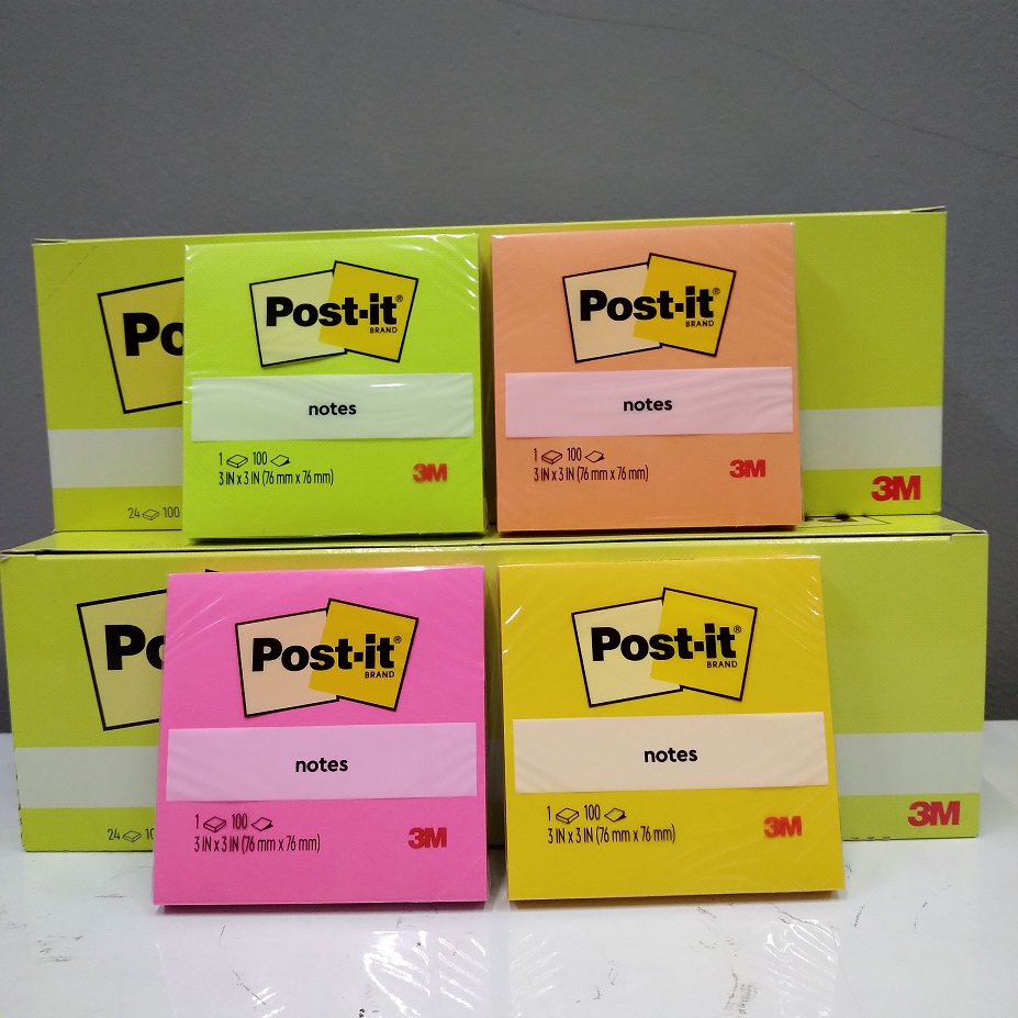 Jual 3M Post It Super Sticky Notes 654-24ASST 3 inch x 3 inch | Shopee ...