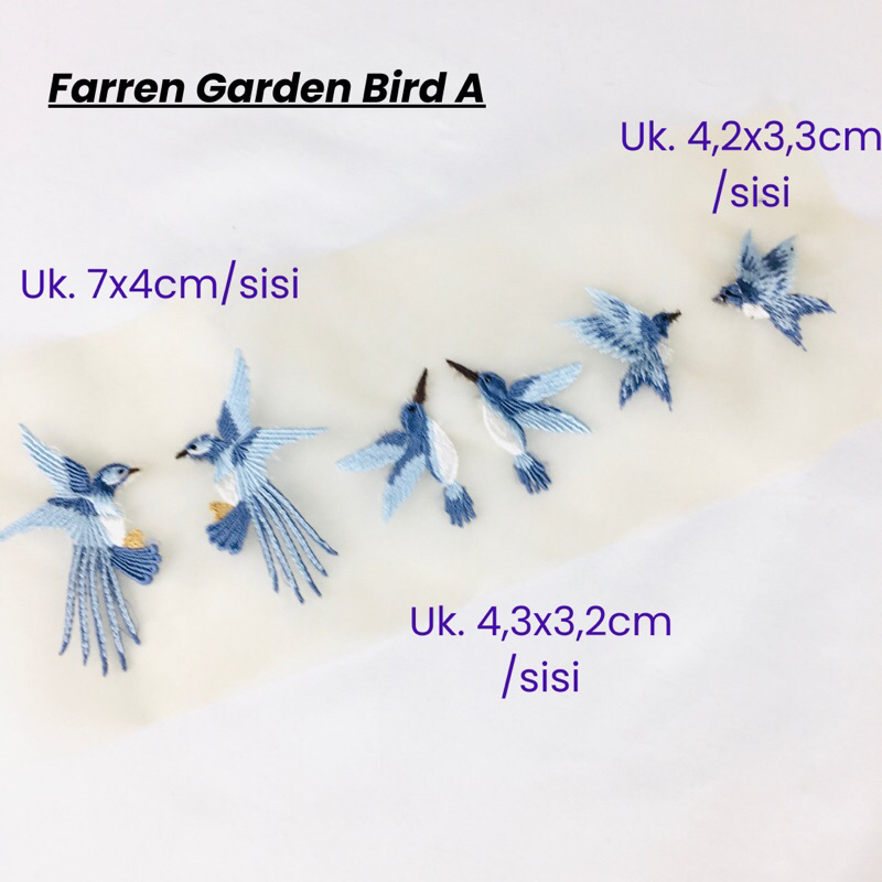 Jual Sew On Farren Garden Bird A (satu set) | Shopee Indonesia