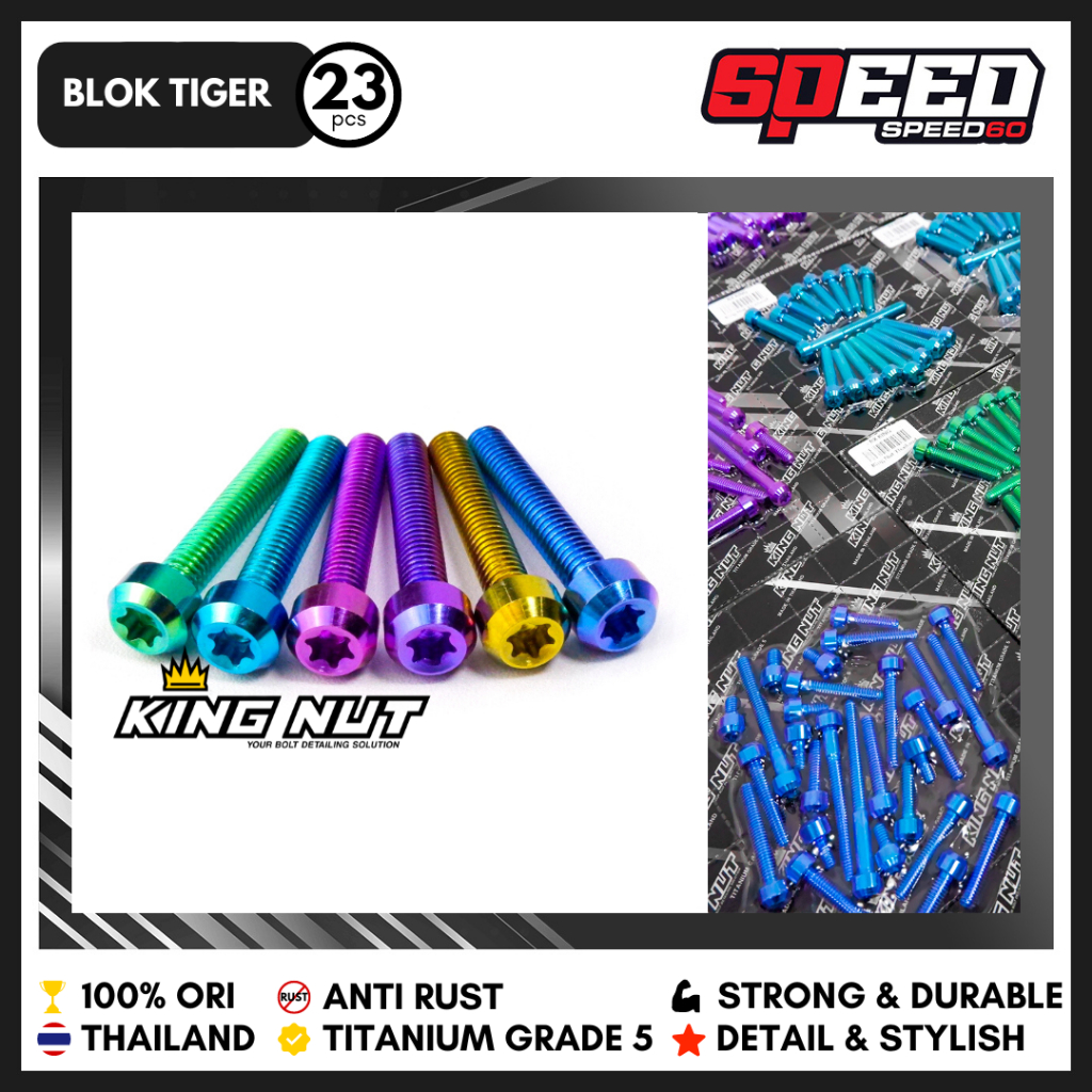 Jual Probolt Titanium Baut Blok Honda Tiger Grade 5 King Nut | Shopee ...