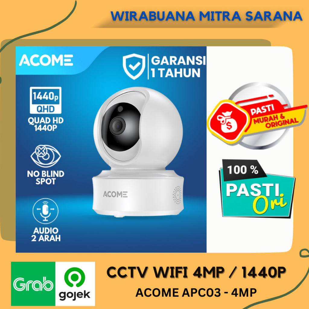Jual SMART CAMERA ACOME APC03 FULL HD 1440P | IP CAMERA 4MP | Shopee ...
