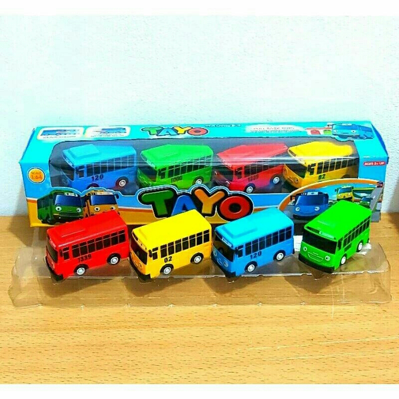 Jual MAINAN BUS MINI TAYO BUNDLE 4 PCS 4 WARNA BUS TAYO MINI PULLBACK ...