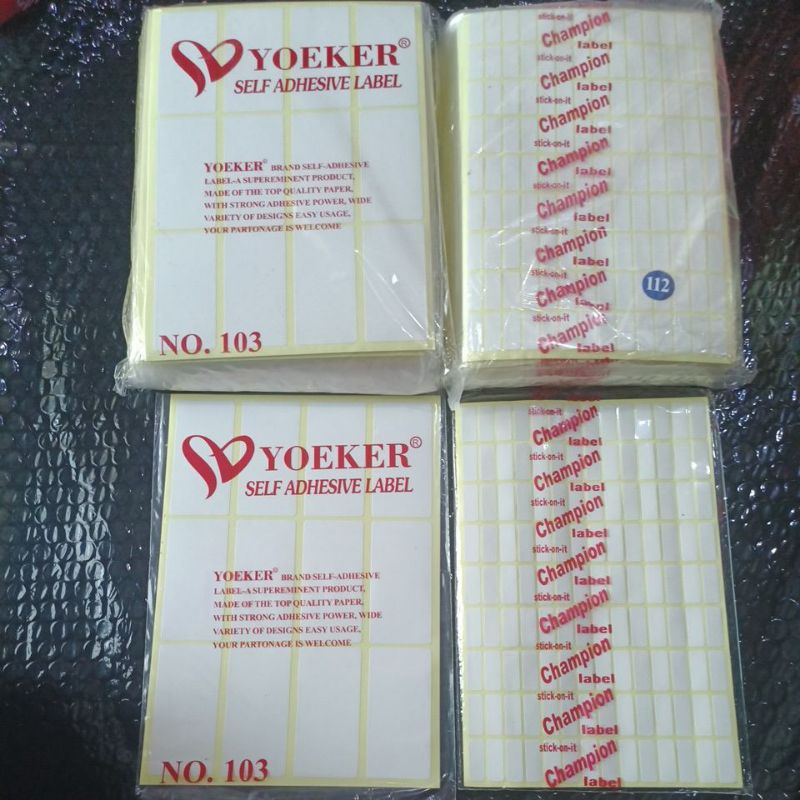 Jual Sticker Undangan Label Yoeker dan champion 103 harga label 112. 1 ...