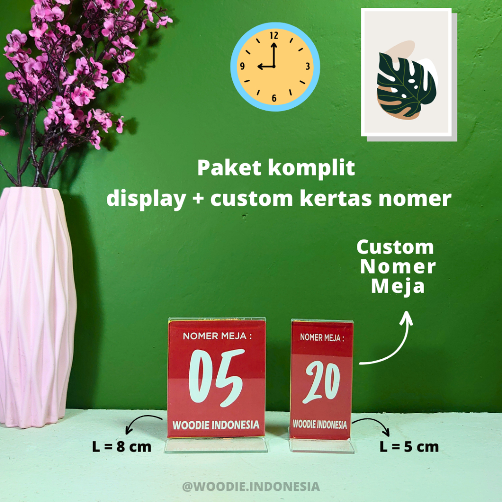 Jual Paket cetak Display Meja Akrilik + foto Stand nomor meja | Shopee ...