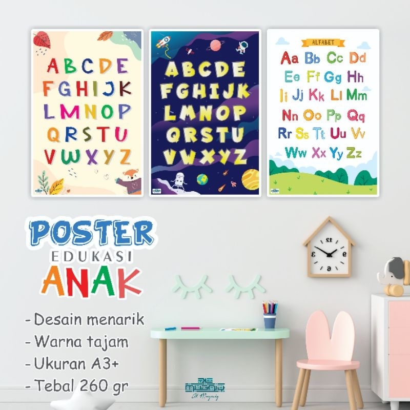Jual Poster Alfabet Anak - Poster Belajar ABCD - Poster Edukasi Anak ...