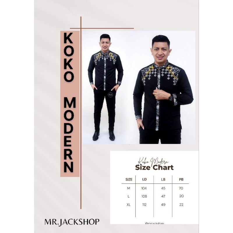 Jual Baju koko pria kombinasi modern | Baju koko muslim modern ...