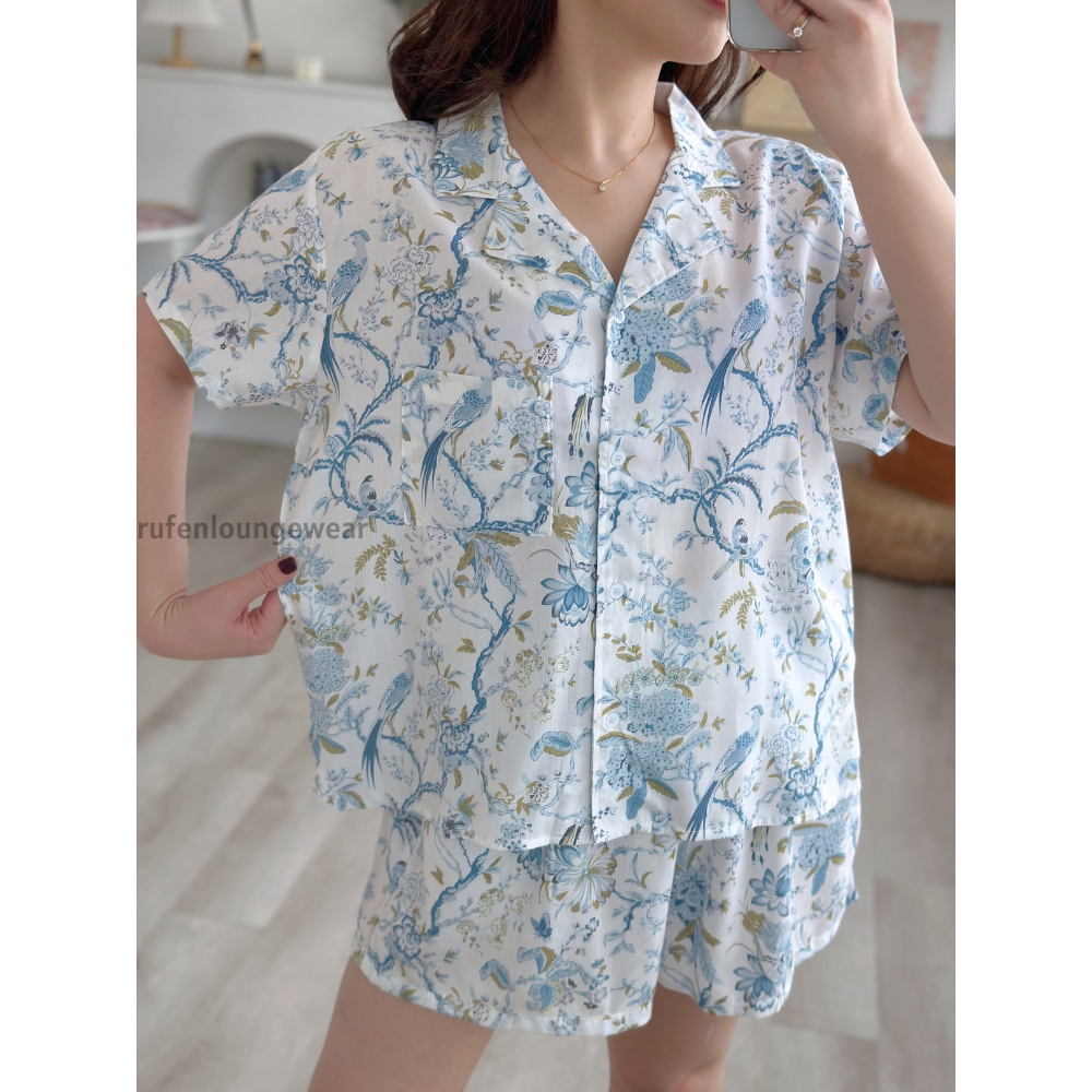 Jual RUFEN - One Set Baju Tidur Wanita Bahan Rayon Motif Terkini Setelan Celana Panjang dan ...
