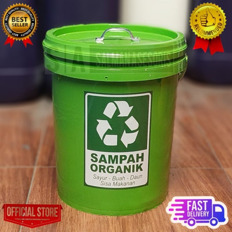 Jual Tempat Sampah Plastik 20 Liter Organik / Non Organik / B3 / Logam ...