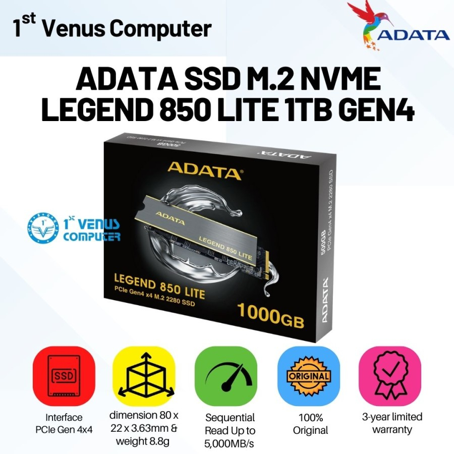 Jual SSD ADATA LEGEND 850 LITE 1TB SSD M.2 NVMe PCIe Gen 4x4 / SSD ...