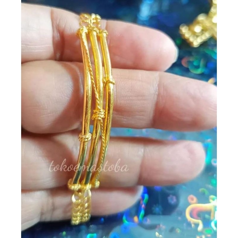Jual Acc gelang bambu emas 24k 99.9% 10gr | Shopee Indonesia