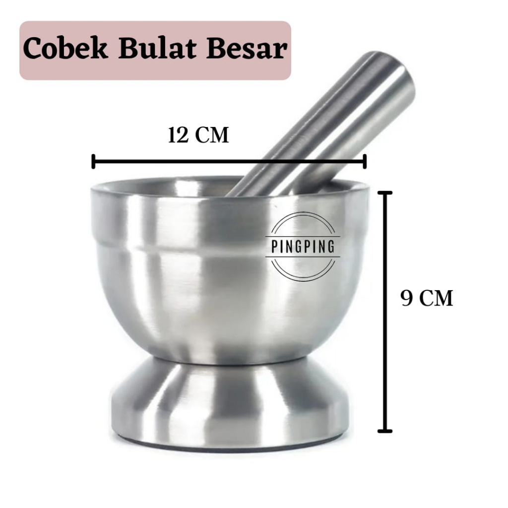 Jual Cobek Stainless / ulekan Stainless / Tumbukan Bumbu Dapur Dengan ...