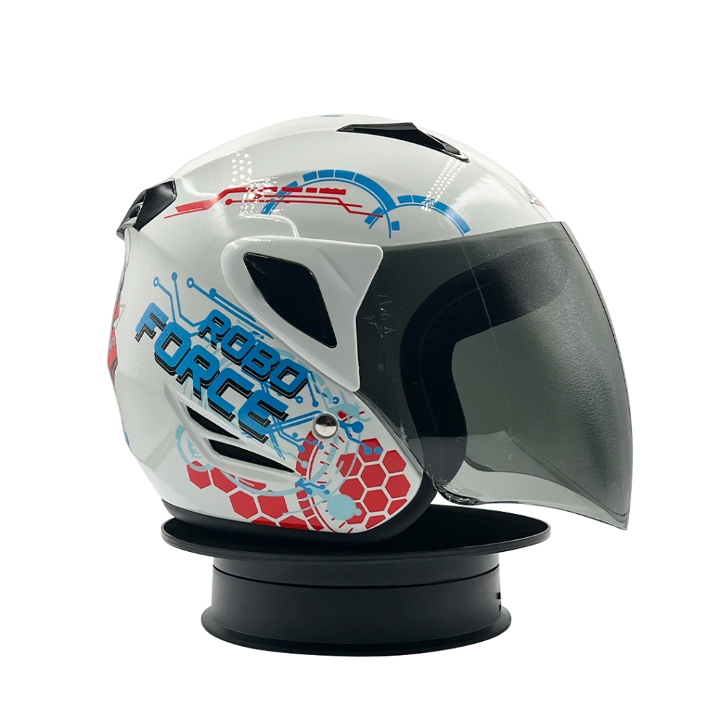 Jual Helm Asca Fighter Kids Robocar Roy White/Orange | Shopee Indonesia