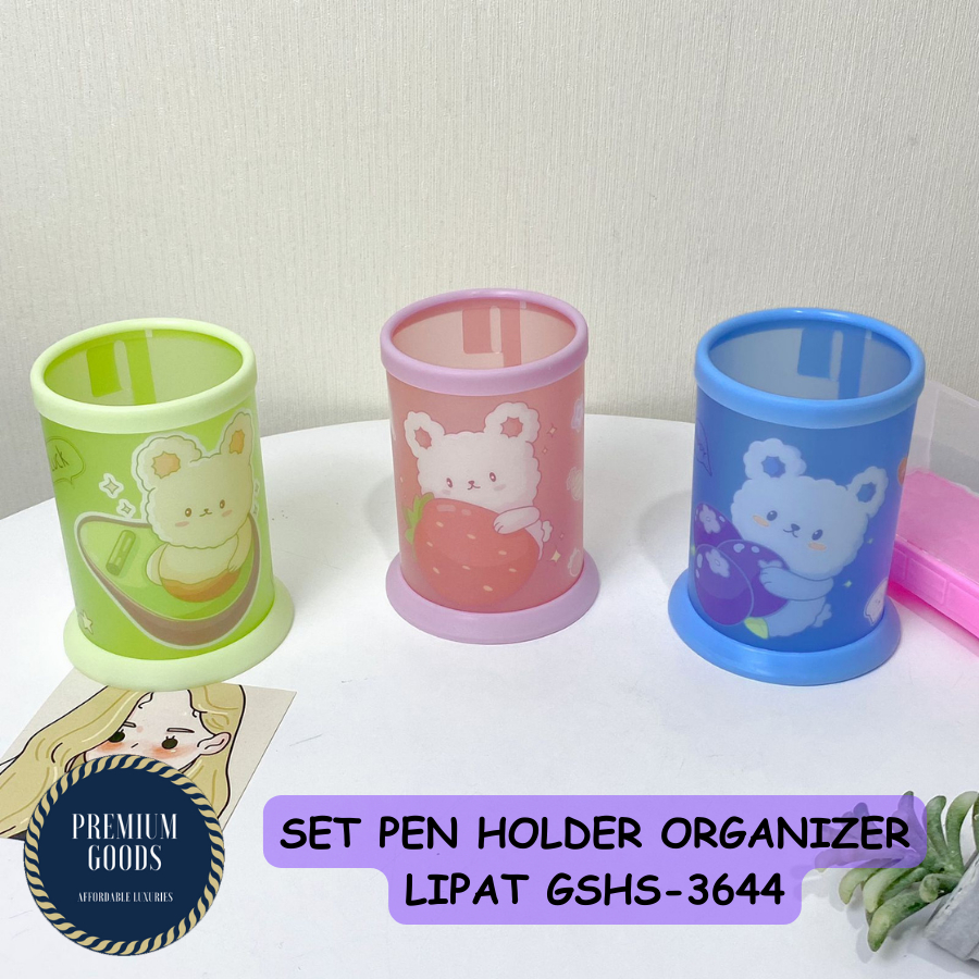 Jual DESK SET PEN HOLDER ORGANIZER LIPAT GSHS-3644 / TEMPAT PENYIMPANAN ...