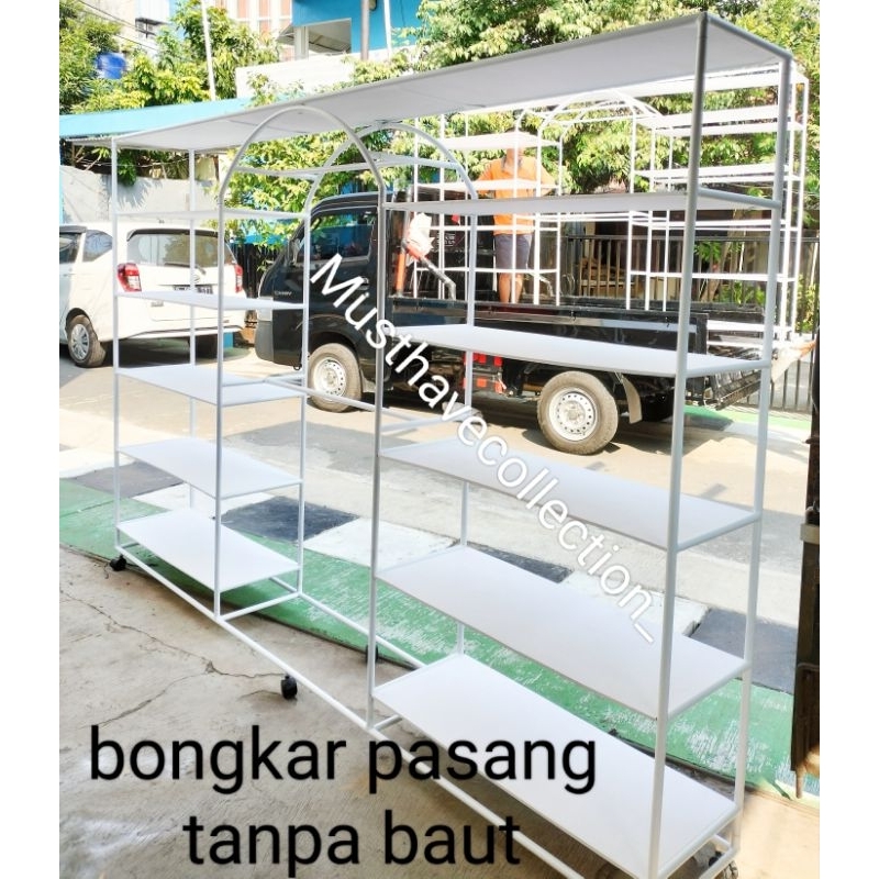 Jual RAK PUTIH SEKAT RUANGAN PARTISI PEMISAH LEMARI BAZAR TAS ETALASE ...